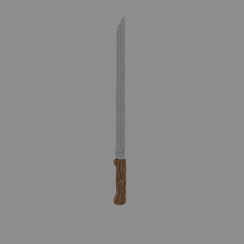 3D model stylized machete weapon PBR low-poly game ready VR / AR / low ...