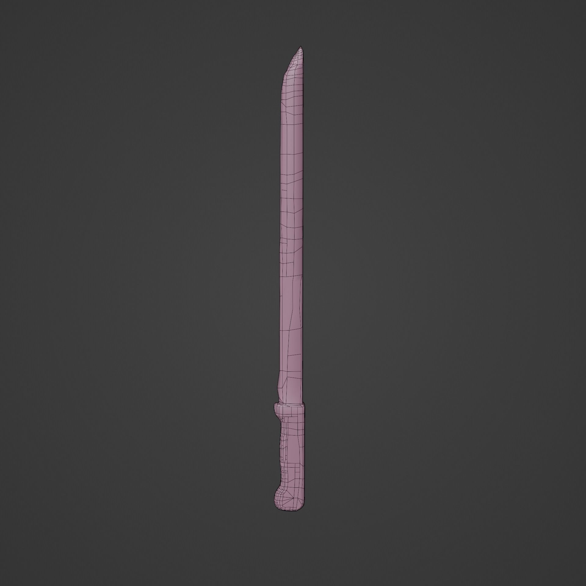 3D model stylized machete weapon PBR low-poly game ready VR / AR / low ...