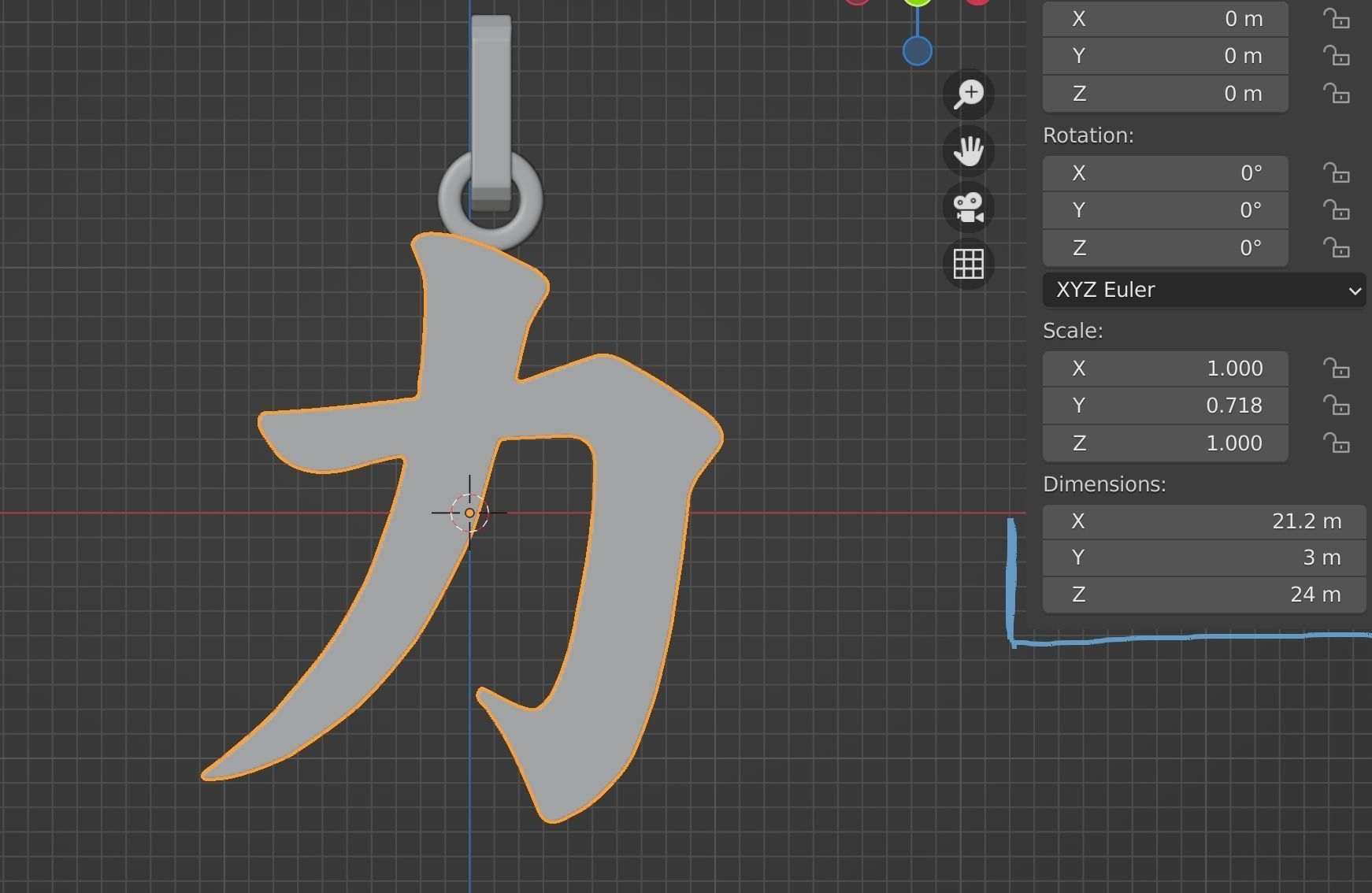 Kanji japonese strenght power warrior 3D model 3D printable | CGTrader
