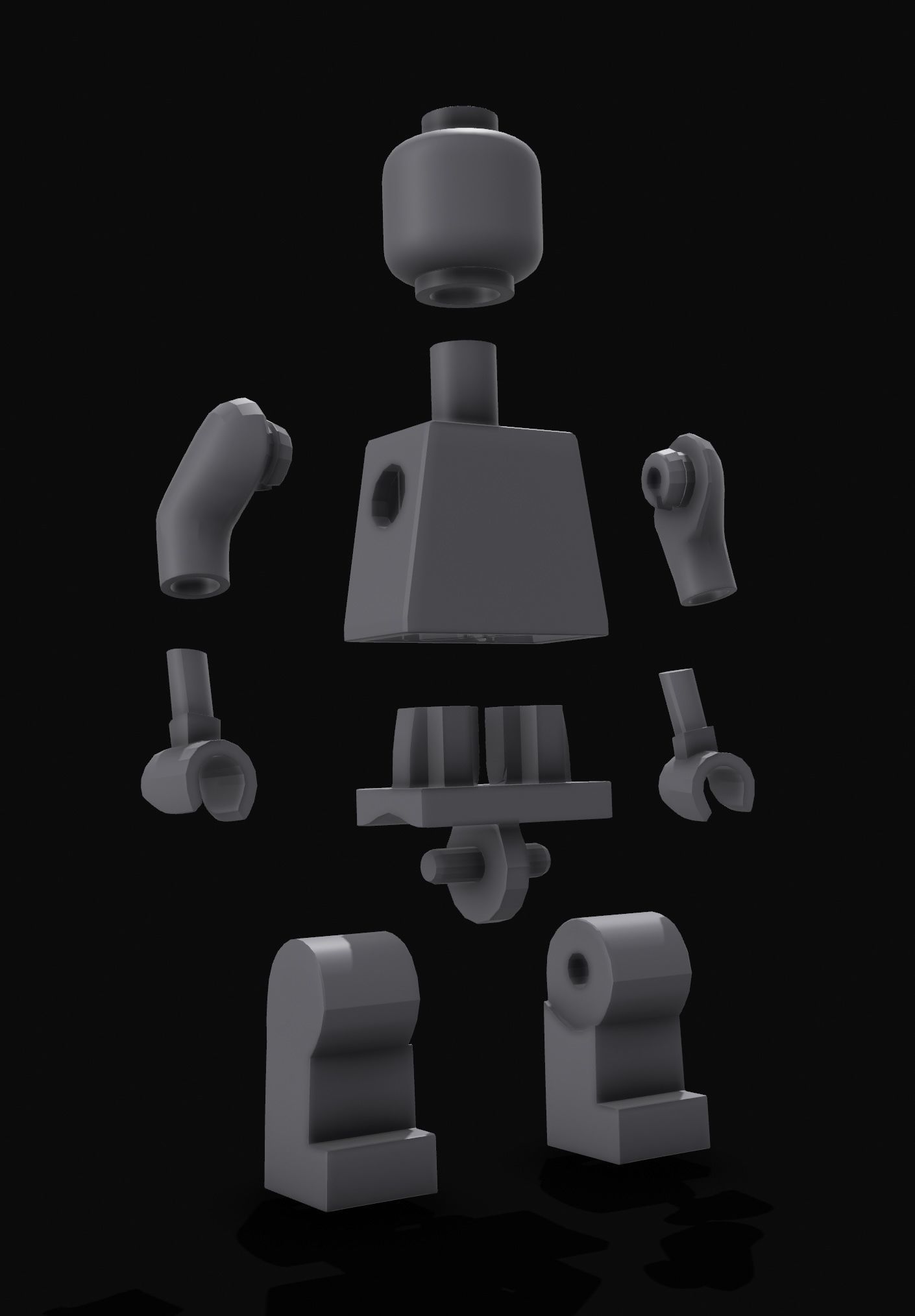 Lego Classic Minifigure 3D model 3D printable | CGTrader