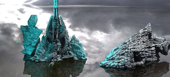 Mountain Ice rocks shards Kit bash 2 3D model | CGTrader