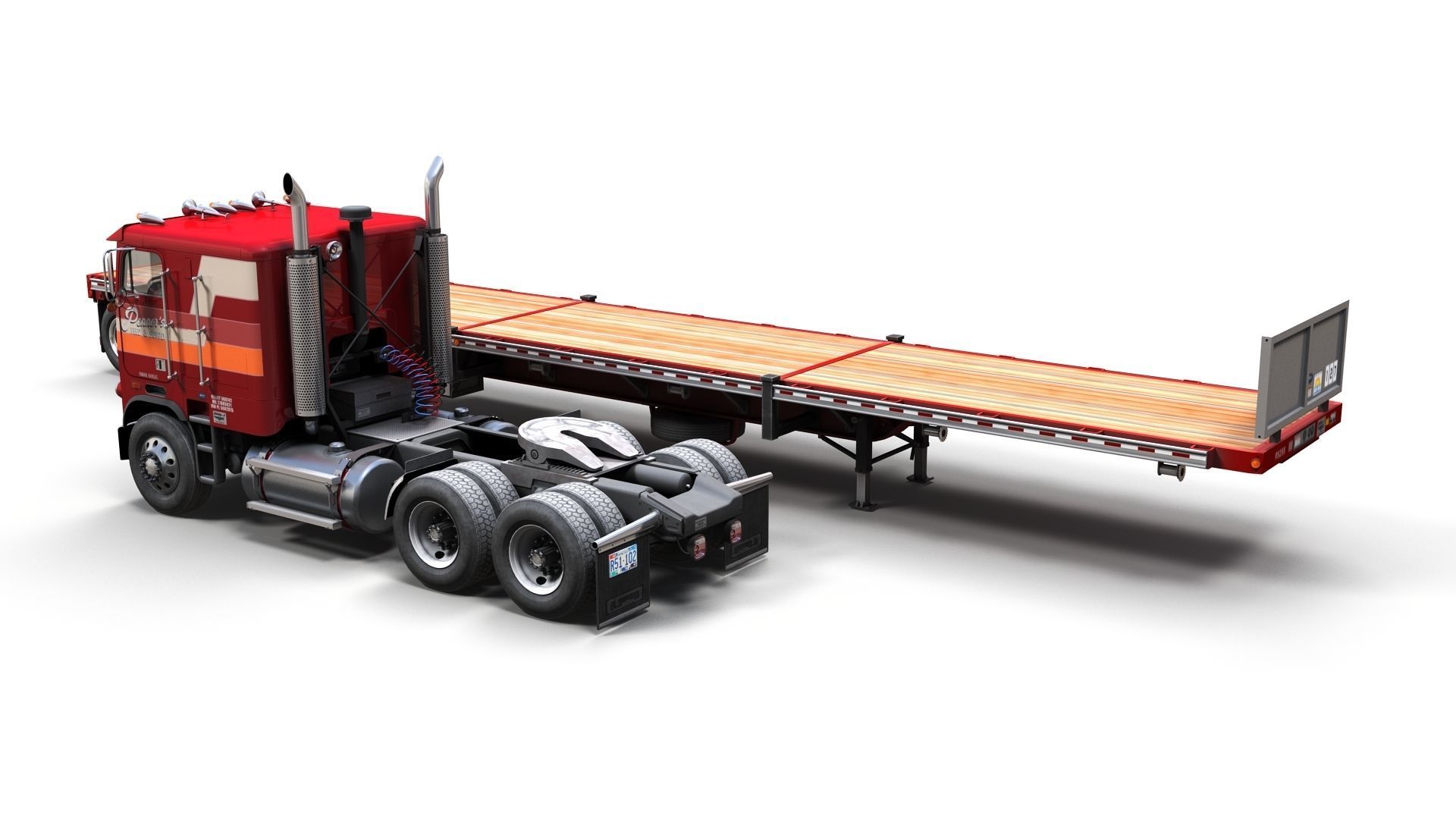 3D model Freightliner FLT flatbed trailer VR / AR / low-poly | CGTrader