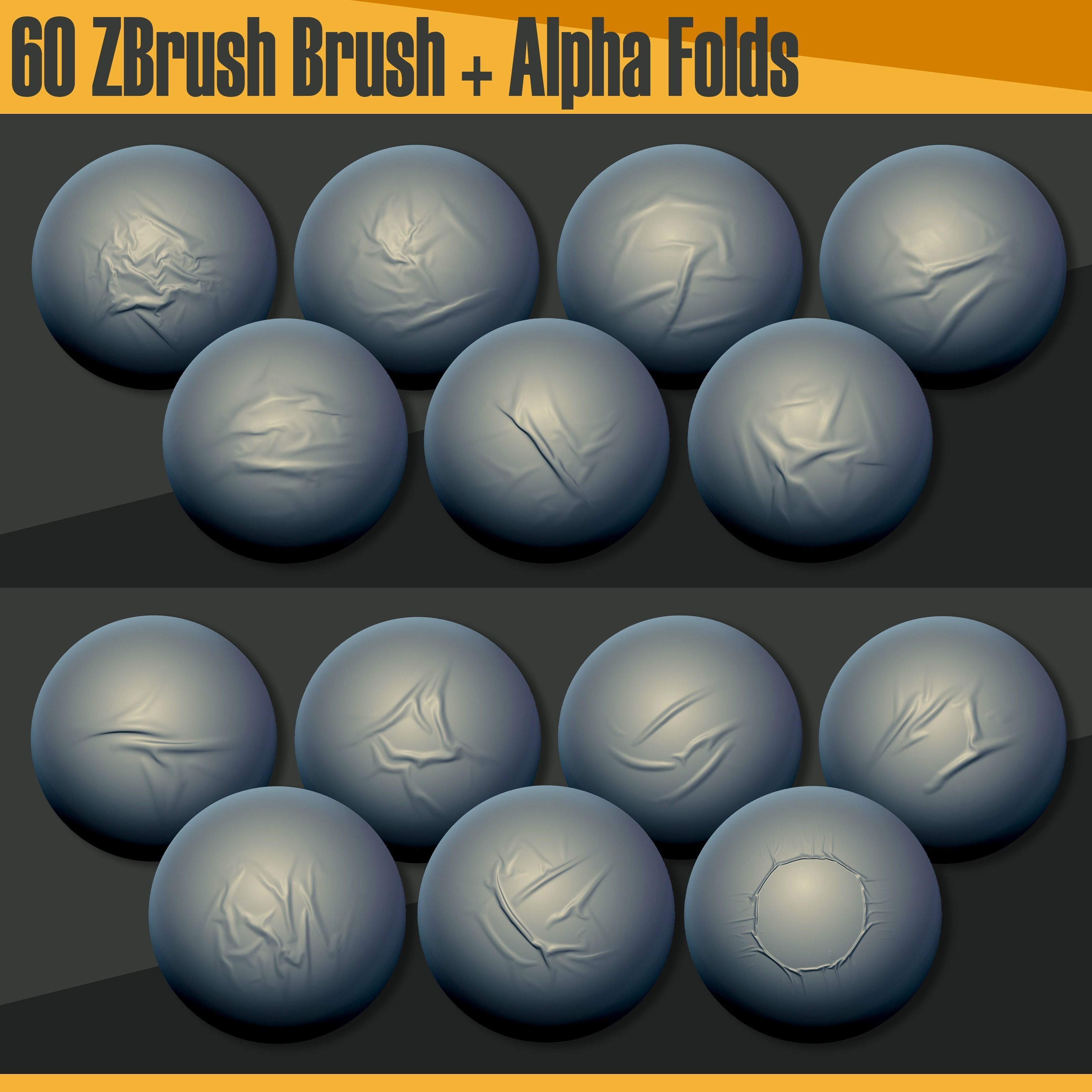 60 ZBrush Brush and Alpha Folds 3D model | CGTrader