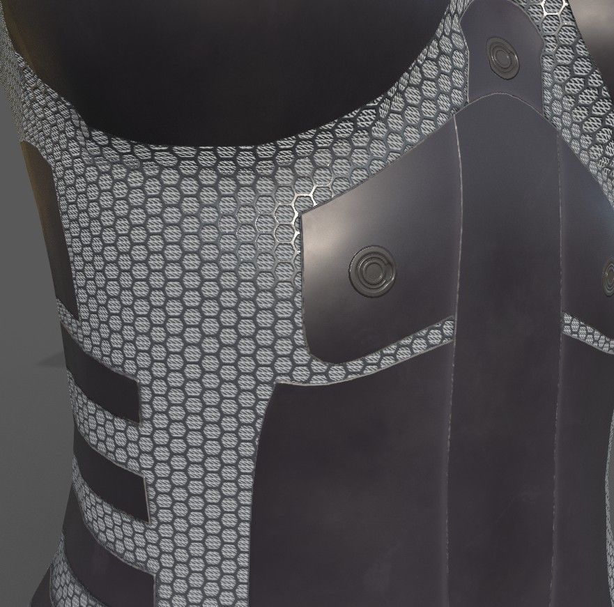 3D model Simple sci-fi female armor pack 5 low poly game ready models ...