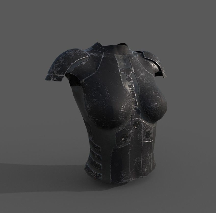 3D model Simple sci-fi female armor pack 5 low poly game ready models ...
