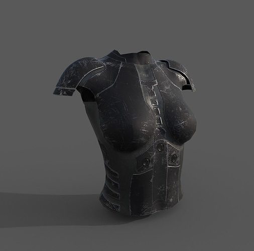 3D model Simple sci-fi female black metal armor VR / AR / low-poly ...