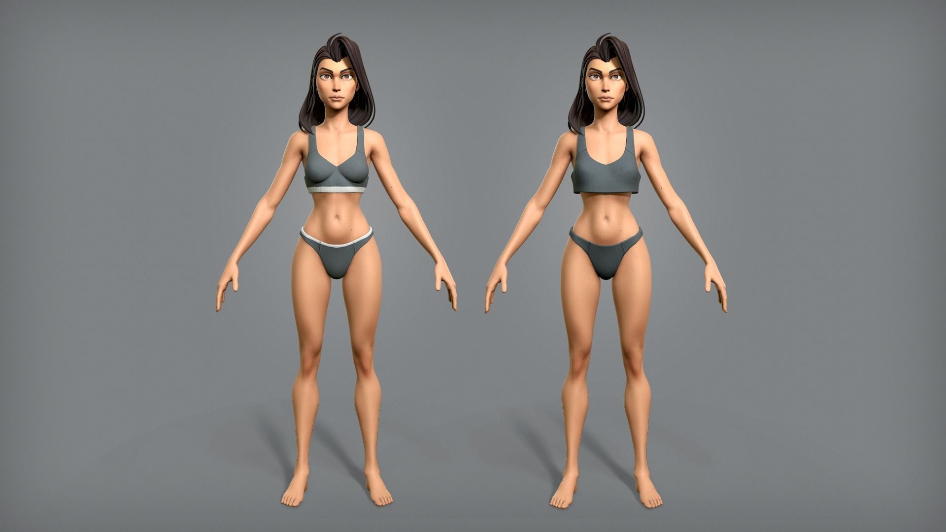 3D model Cartoon female character Sarah base mesh VR / AR / low-poly | CGTrader