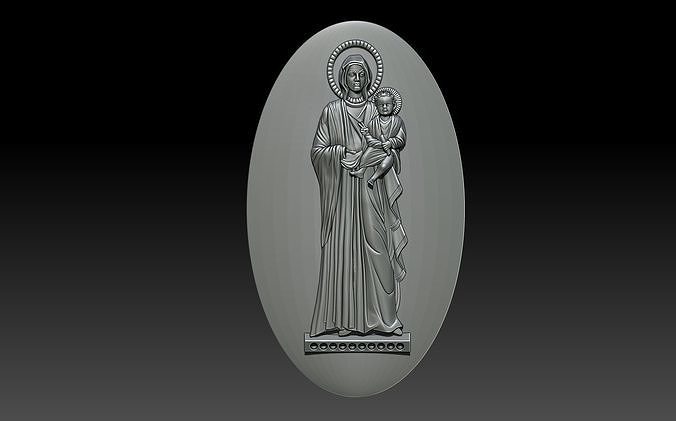 VIRGIN MARRY AND BABY JESUS 3D model 3D printable | CGTrader