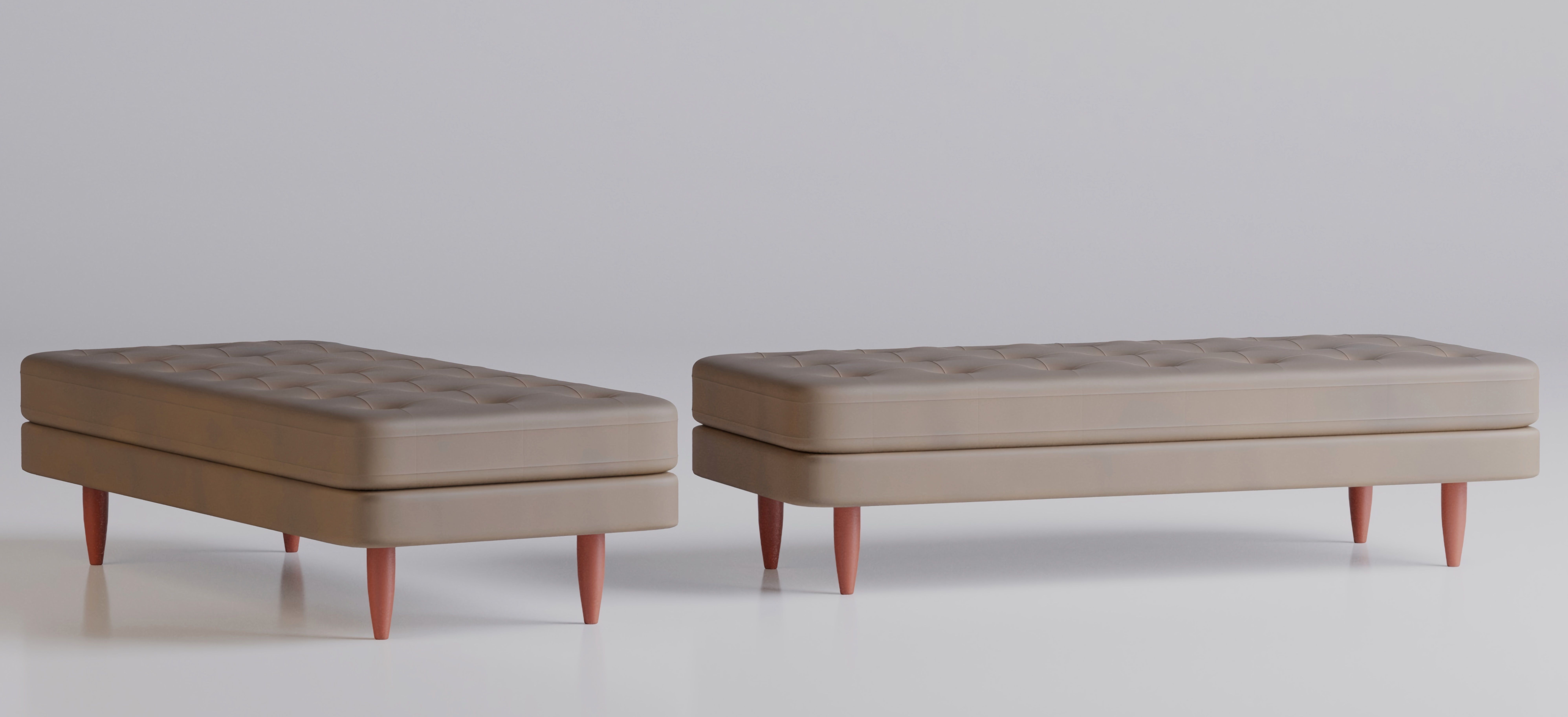 long bench chesterfield 3D model | CGTrader