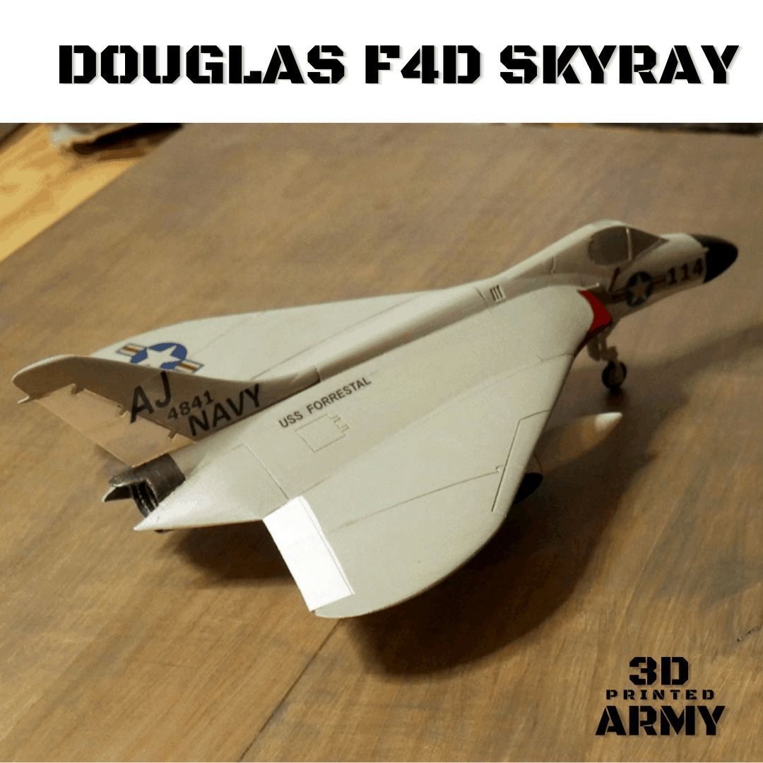 DOUGLAS F4D SKYRAY- 3D printed scale model - STL files 3D model 3D ...