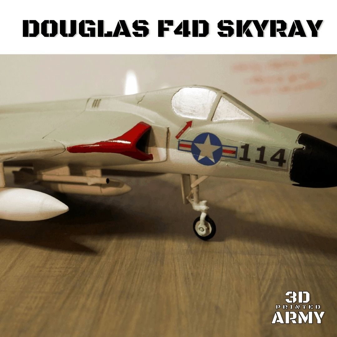 DOUGLAS F4D SKYRAY- 3D printed scale model - STL files 3D model 3D ...