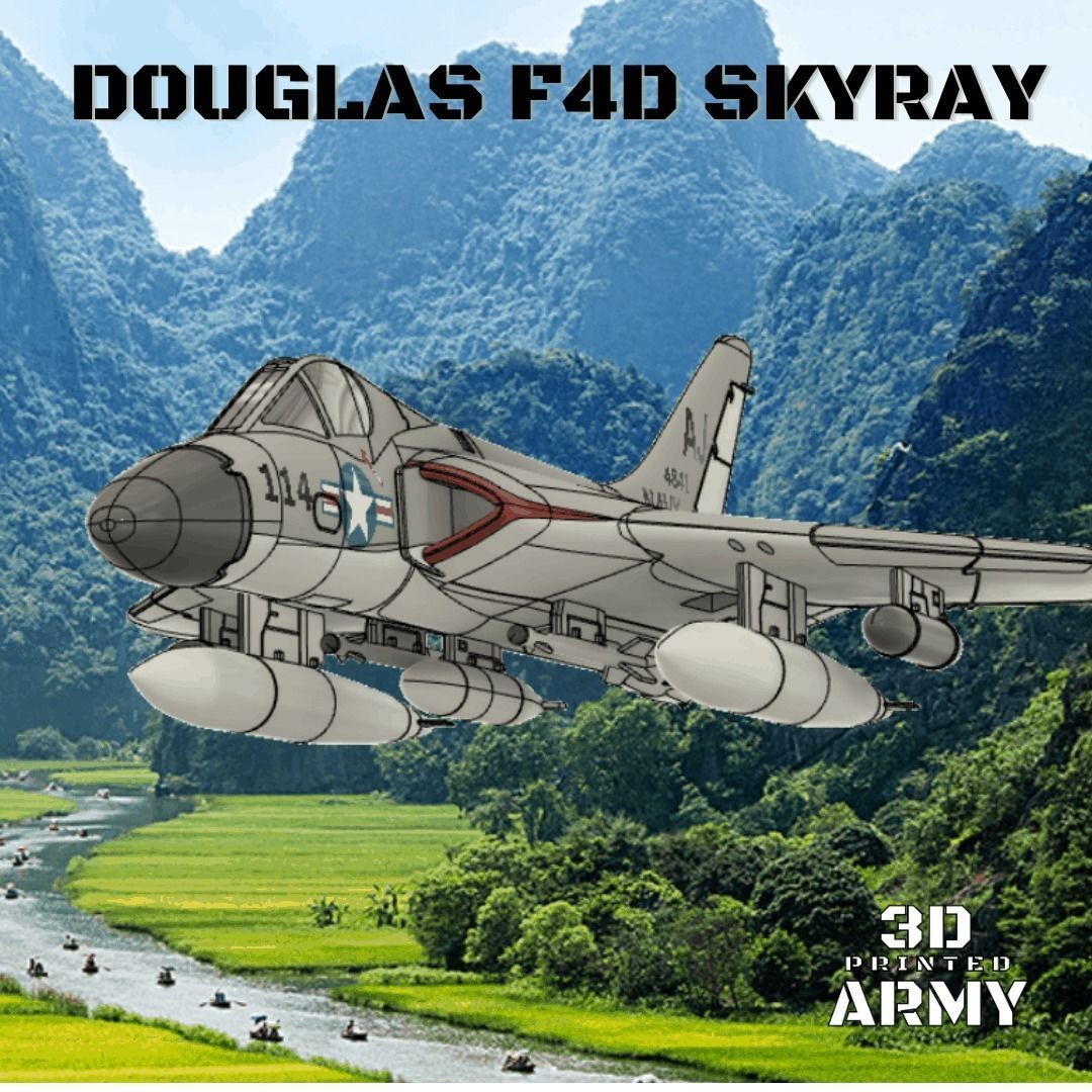 DOUGLAS F4D SKYRAY- 3D printed scale model - STL files 3D model 3D ...