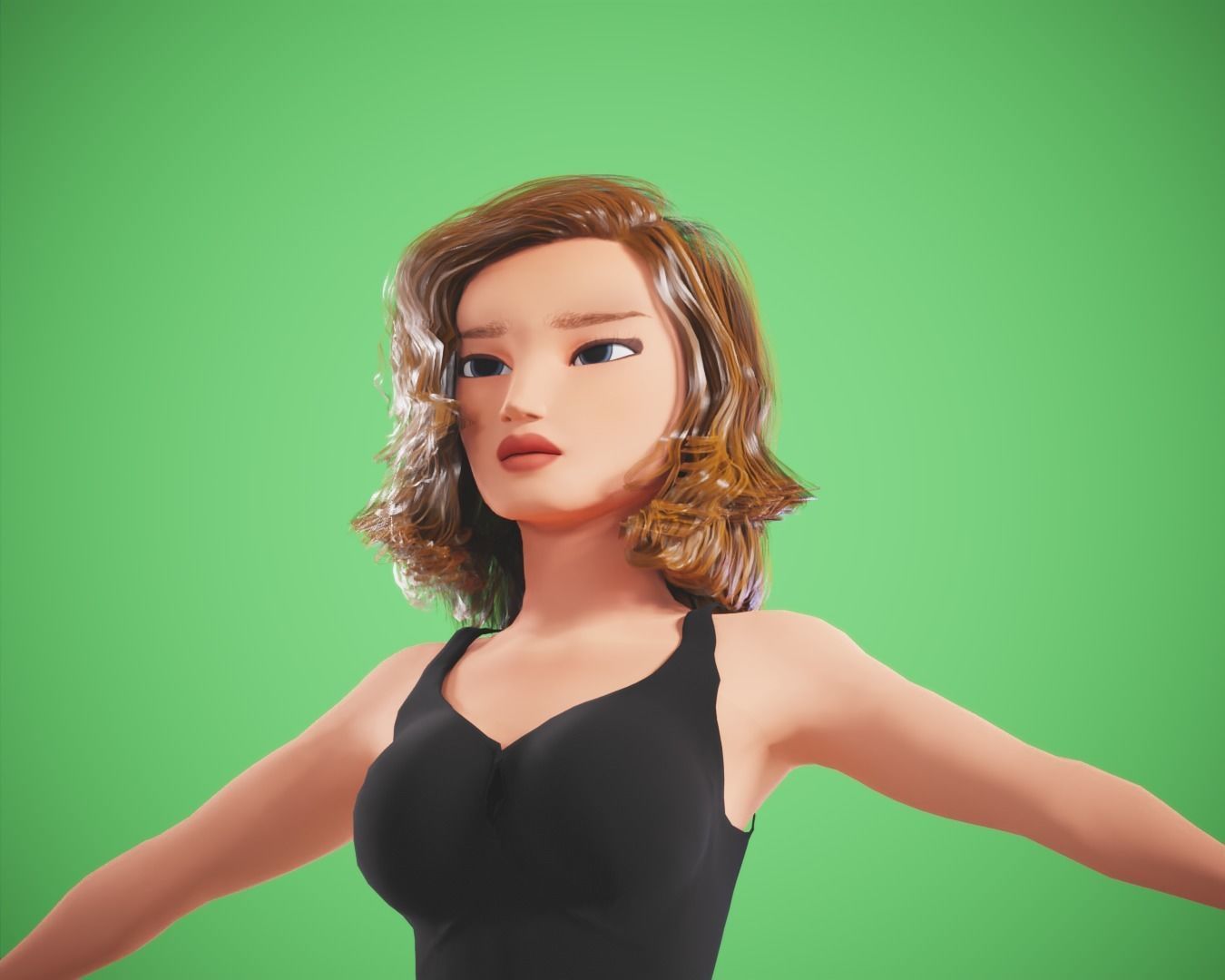3d Model Cartoon Girl Vr Ar Low Poly Cgtrader
