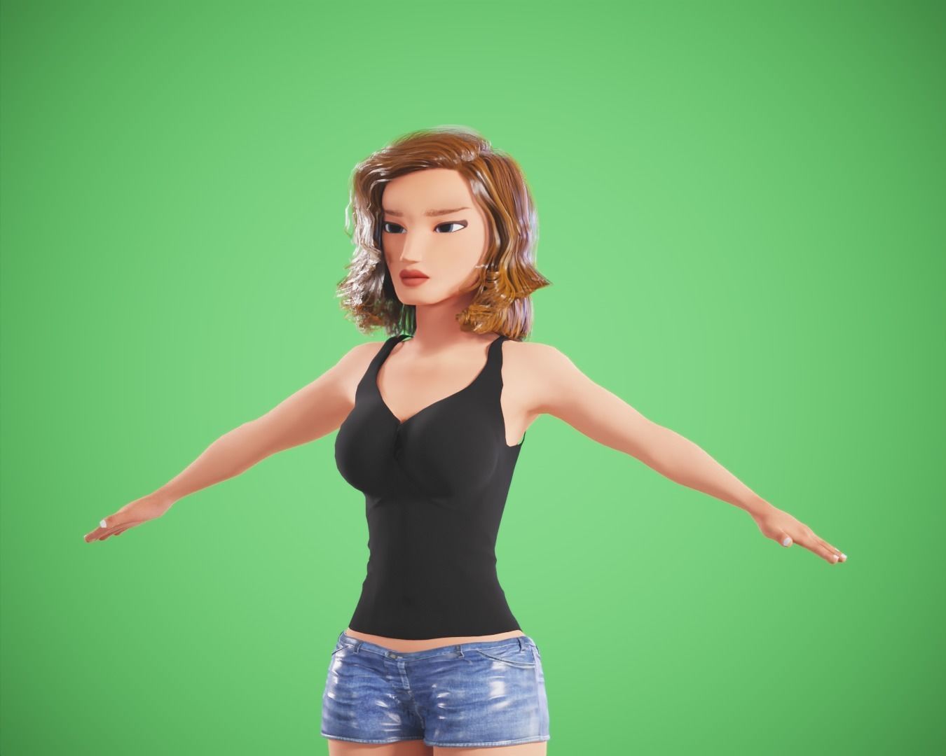 3d Model Cartoon Girl Vr Ar Low Poly Cgtrader