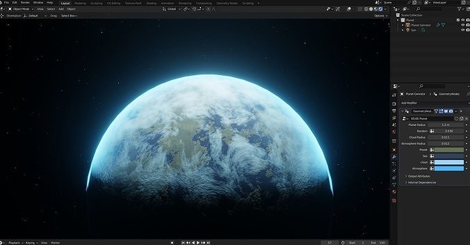 Procedural Planet Generator for Blender EEVEE 3D model | CGTrader