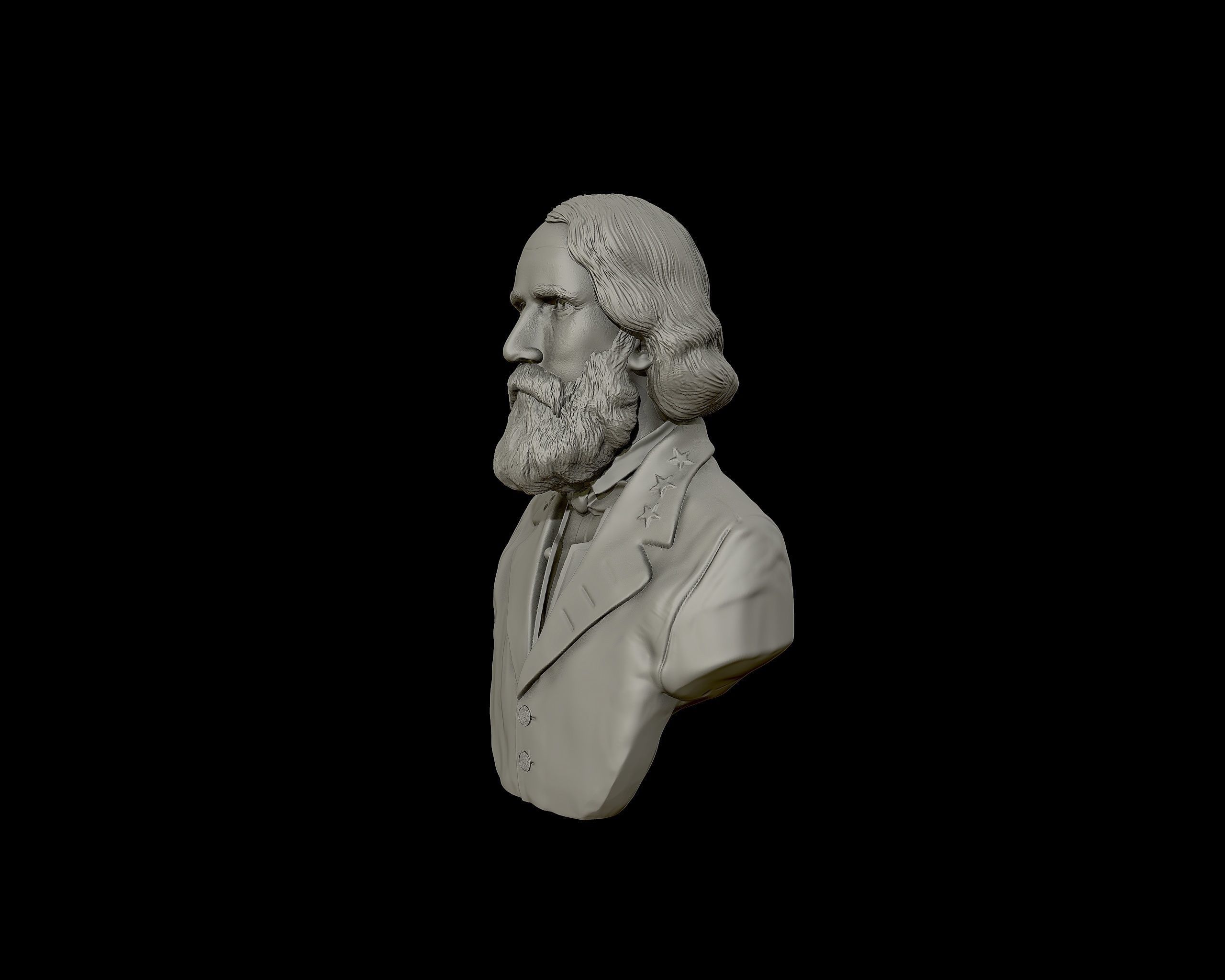 General Ambrose Powell Hill bust sculpture 3D model 3D printable | CGTrader