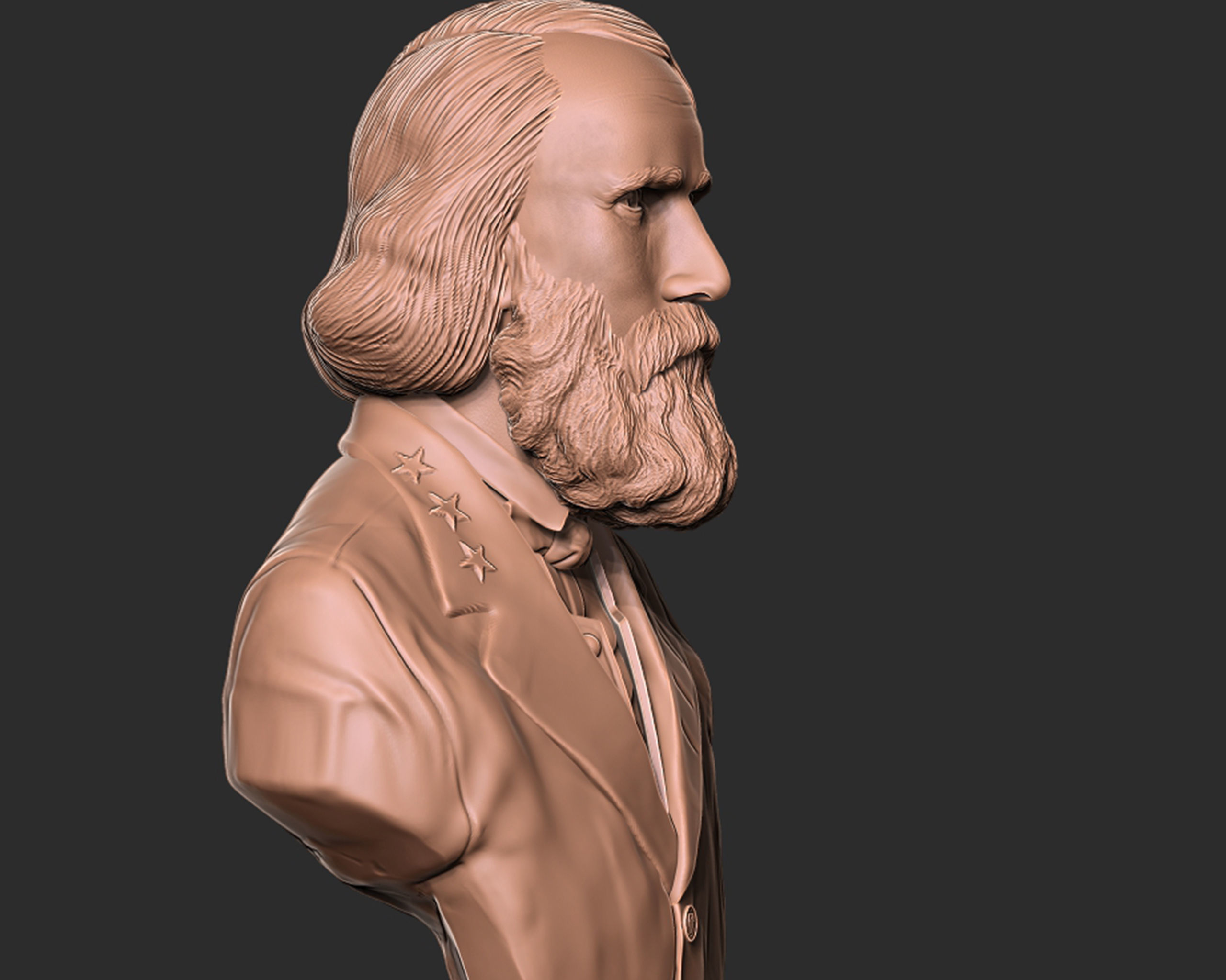 General Ambrose Powell Hill bust sculpture 3D model 3D printable | CGTrader