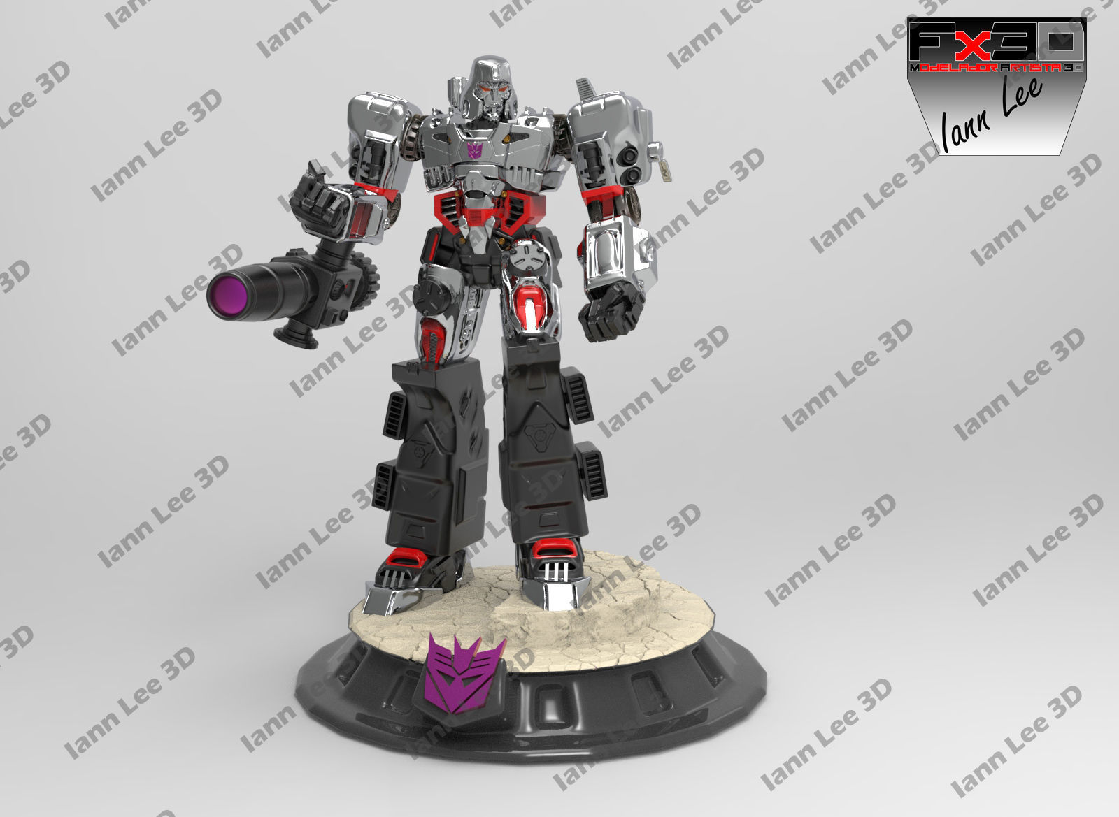 Megatron estilo G1 Estilizado Transformers Lider Decepticon 3D model 3D ...