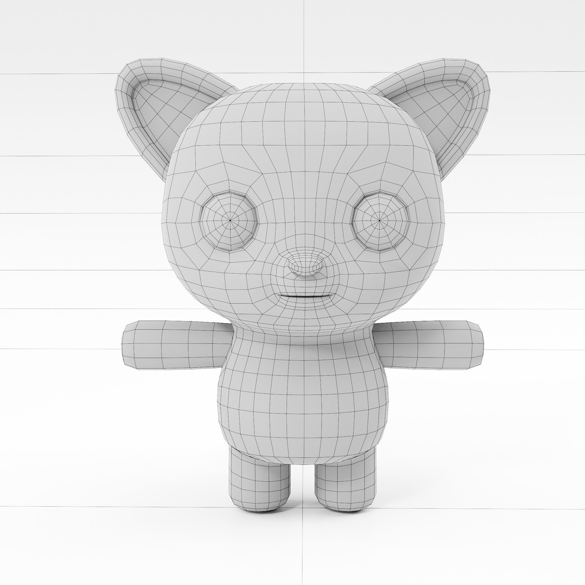 Cat cartoon character 3dmodel 3D model | CGTrader