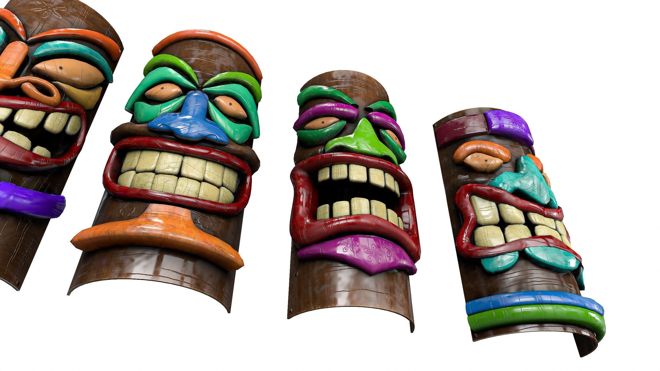 3D model Tiki Face Pack VR / AR / low-poly | CGTrader