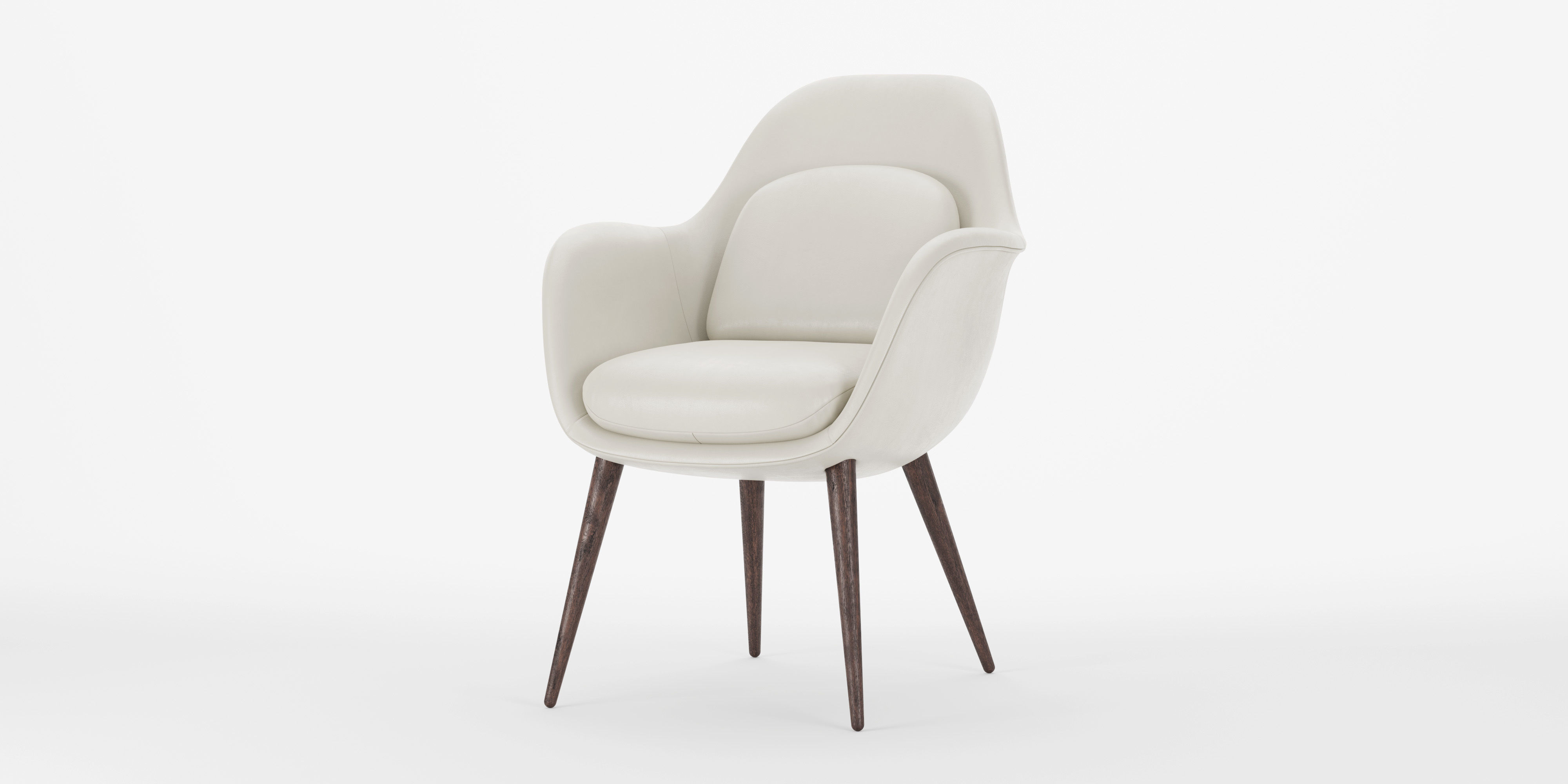 Fredericia Swoon dining chair wood base 2 upholstery variations 3D ...