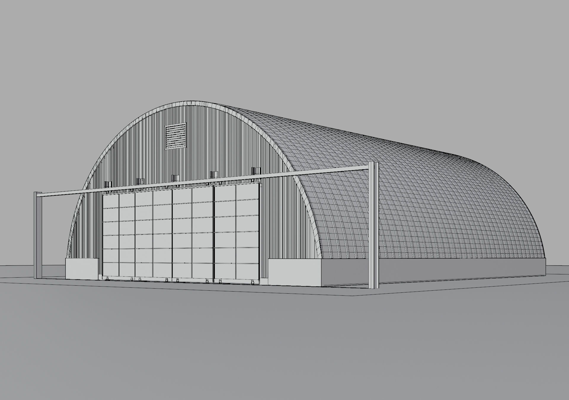3D model Aircraft Hangar Exterior-Interior VR / AR / low-poly | CGTrader