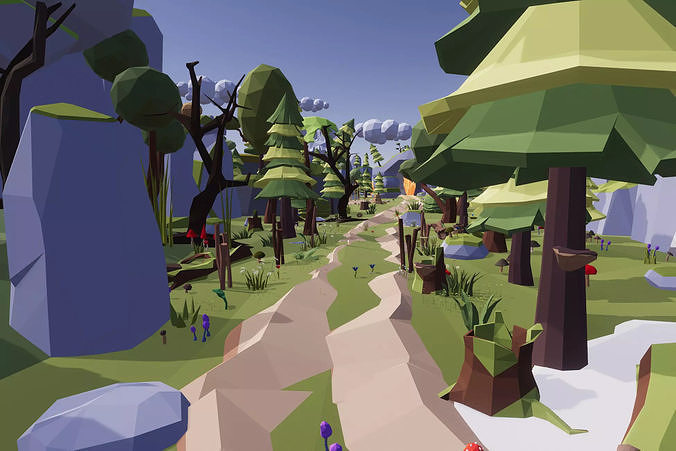 3D model Low Poly Nature Mega Pack RG VR / AR / low-poly | CGTrader