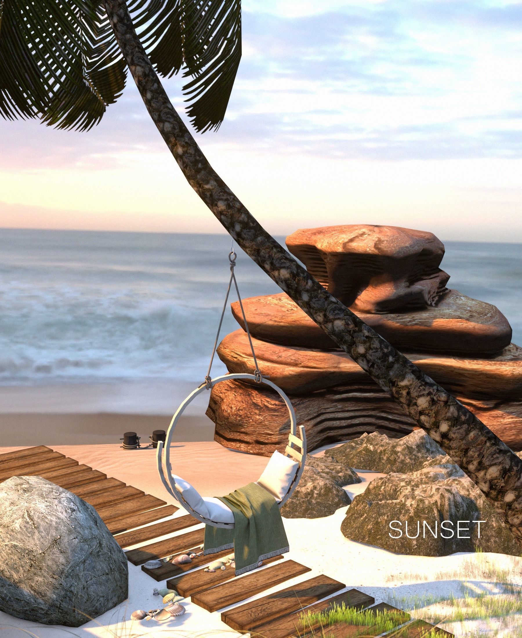 Sunset - Blender scene 3D model | CGTrader