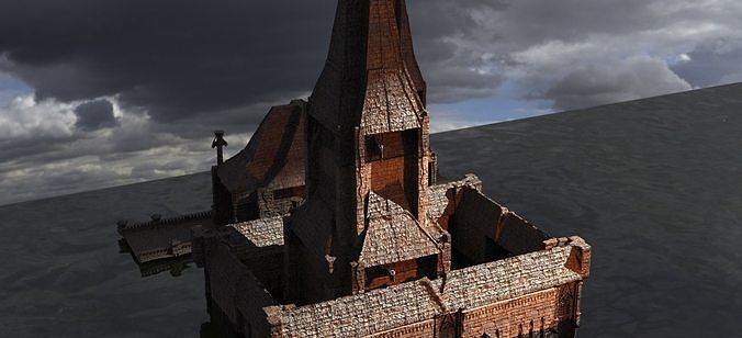 Lizard Cult Cathedral Kitbash 3 3D model | CGTrader