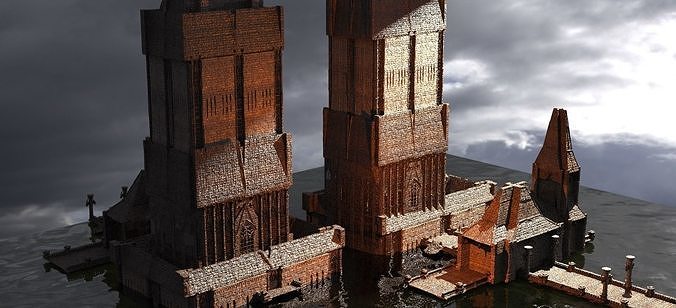 Lizard Cult Cathedral Great towers Kitbash 1 3D model | CGTrader