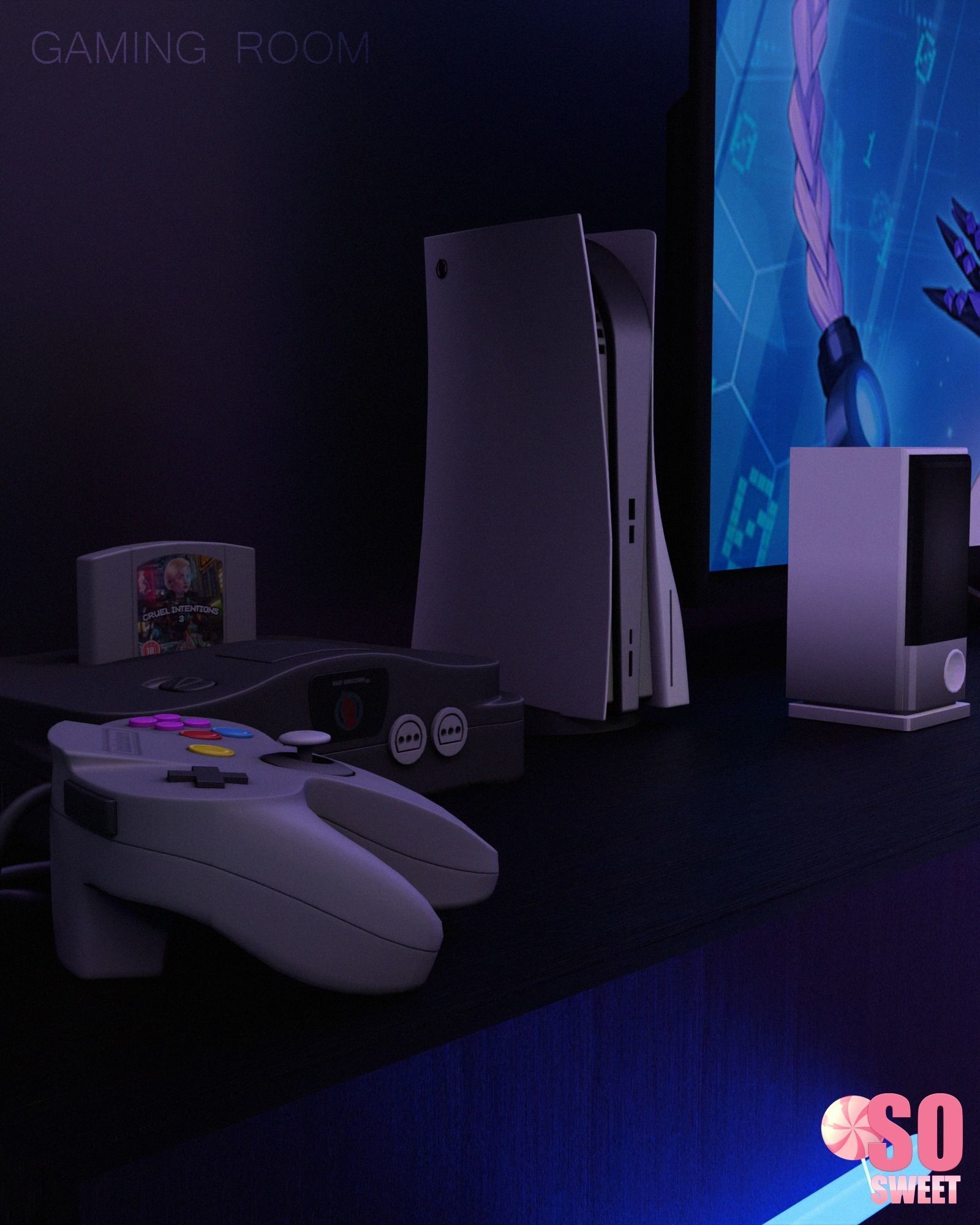 Gaming room - Blender scene 3D model | CGTrader
