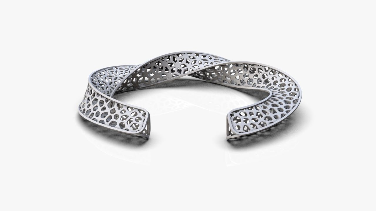 Modern cuff bracelet 3D model 3D printable | CGTrader