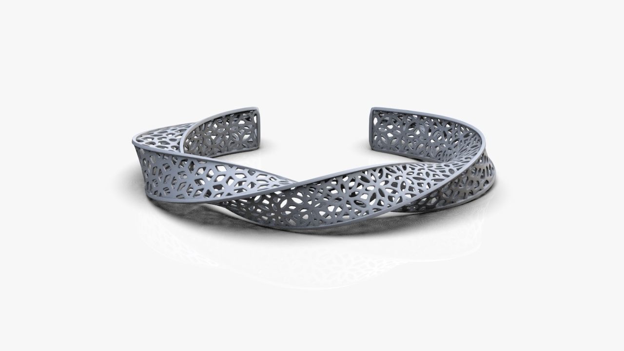Modern cuff bracelet 3D model 3D printable | CGTrader