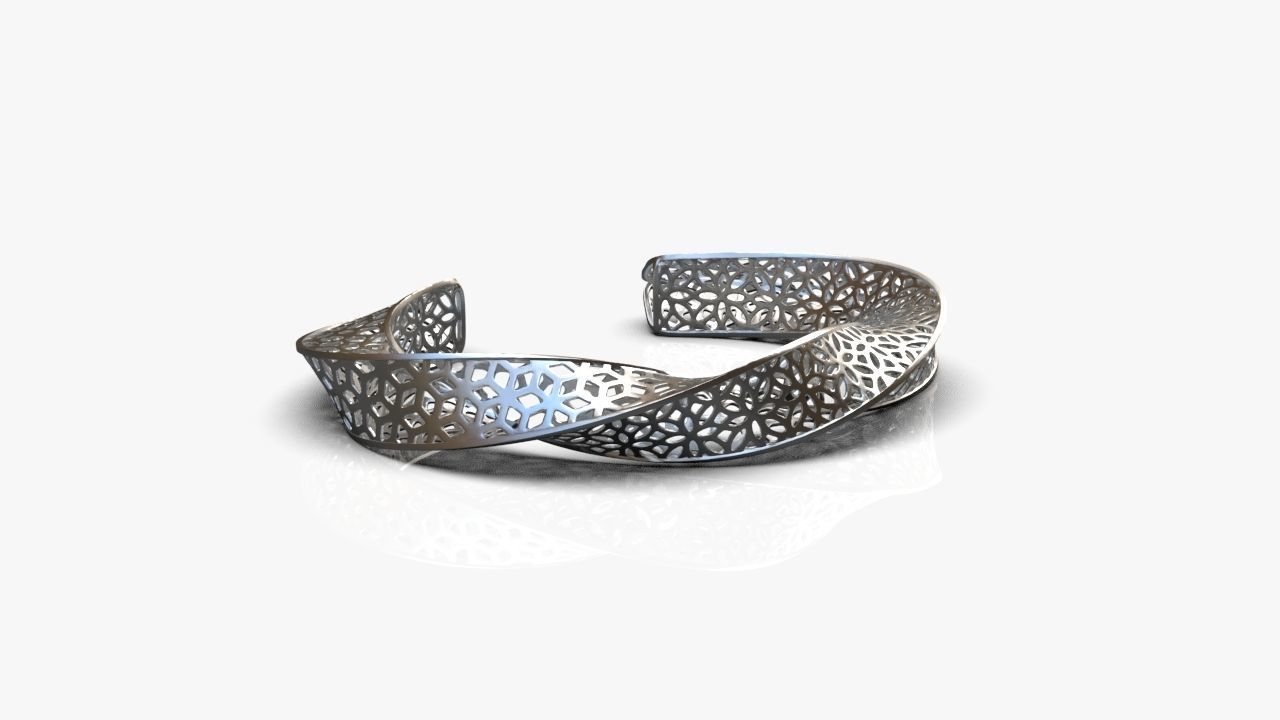 Modern cuff bracelet 3D model 3D printable | CGTrader