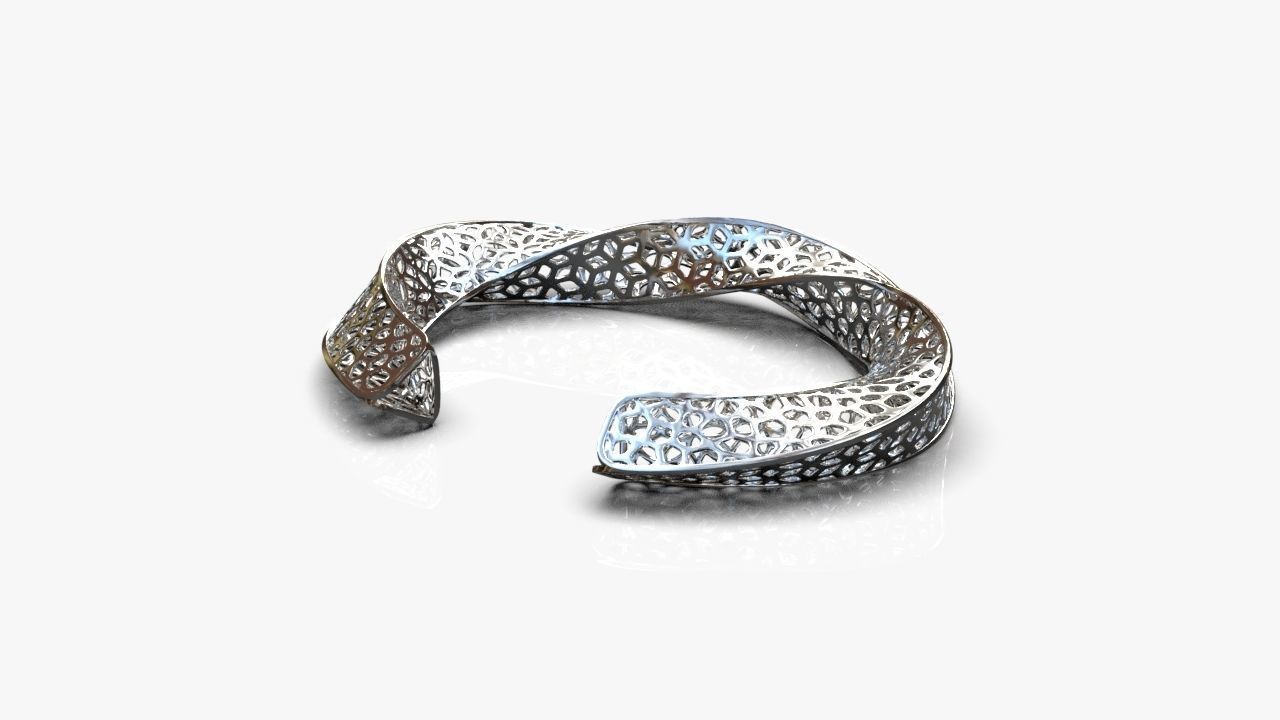 Modern cuff bracelet 3D model 3D printable | CGTrader