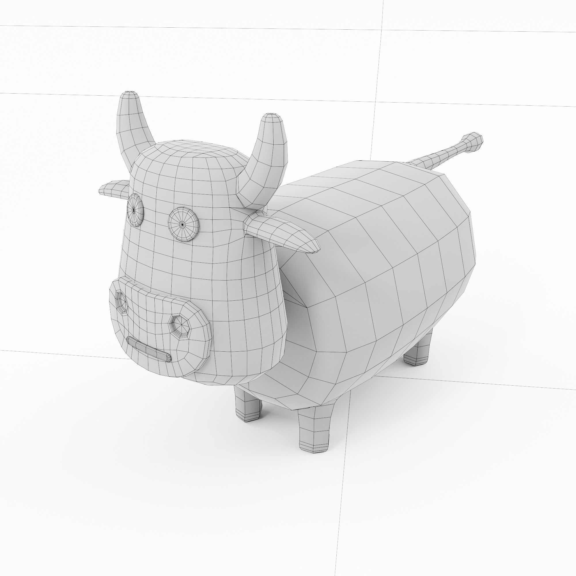 Cartoon cow 3d model 3D model | CGTrader