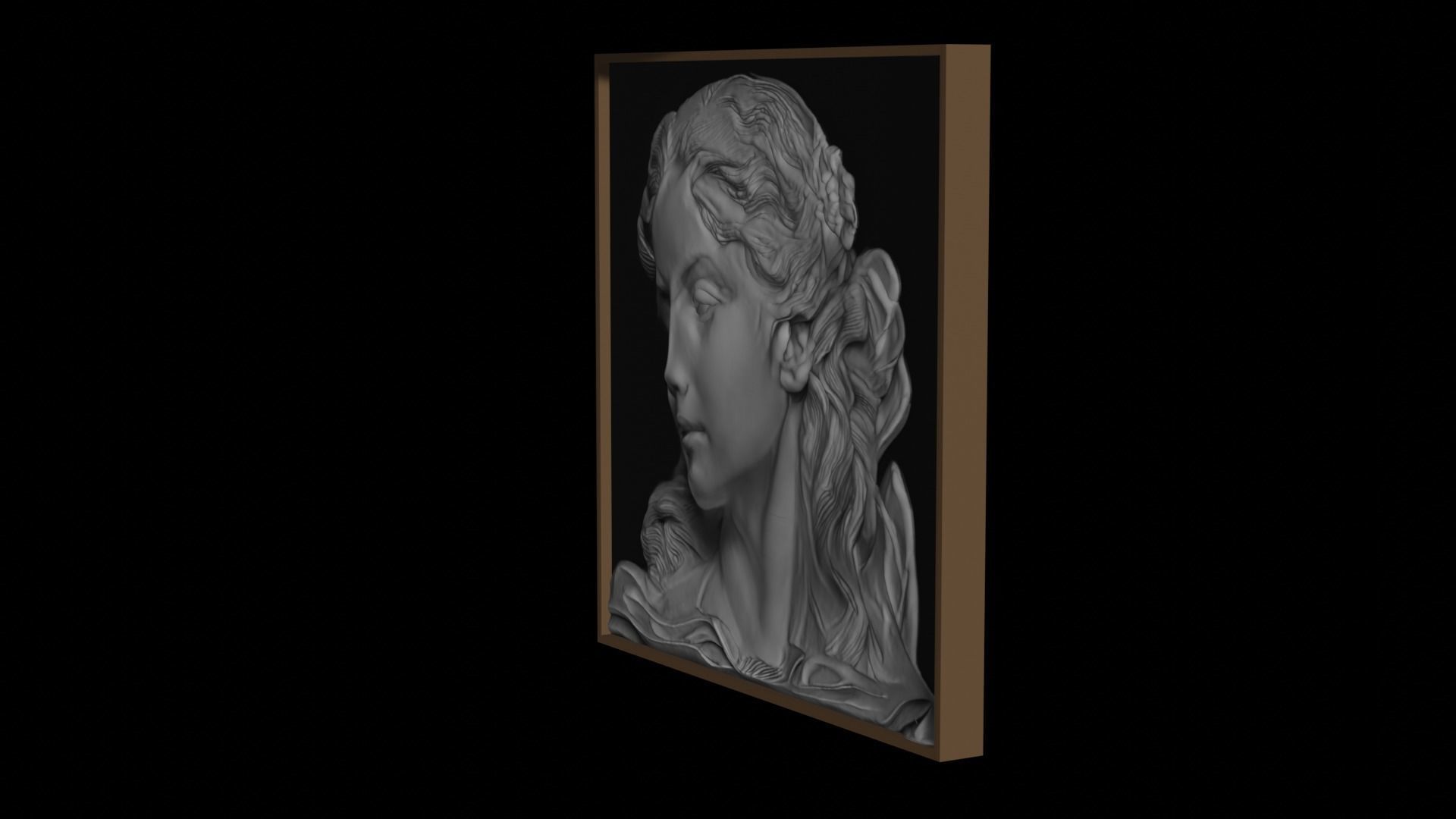 Womans Face Relief 1 3D model 3D printable | CGTrader