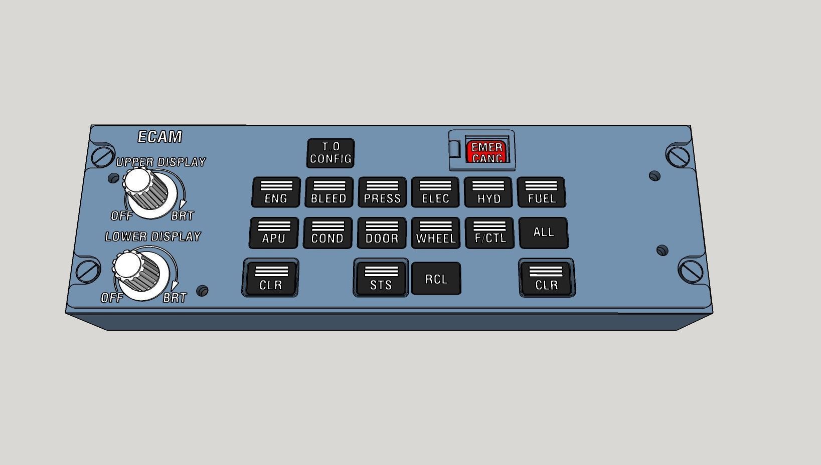 A320 ECAM Control Panel 3D model 3D printable | CGTrader