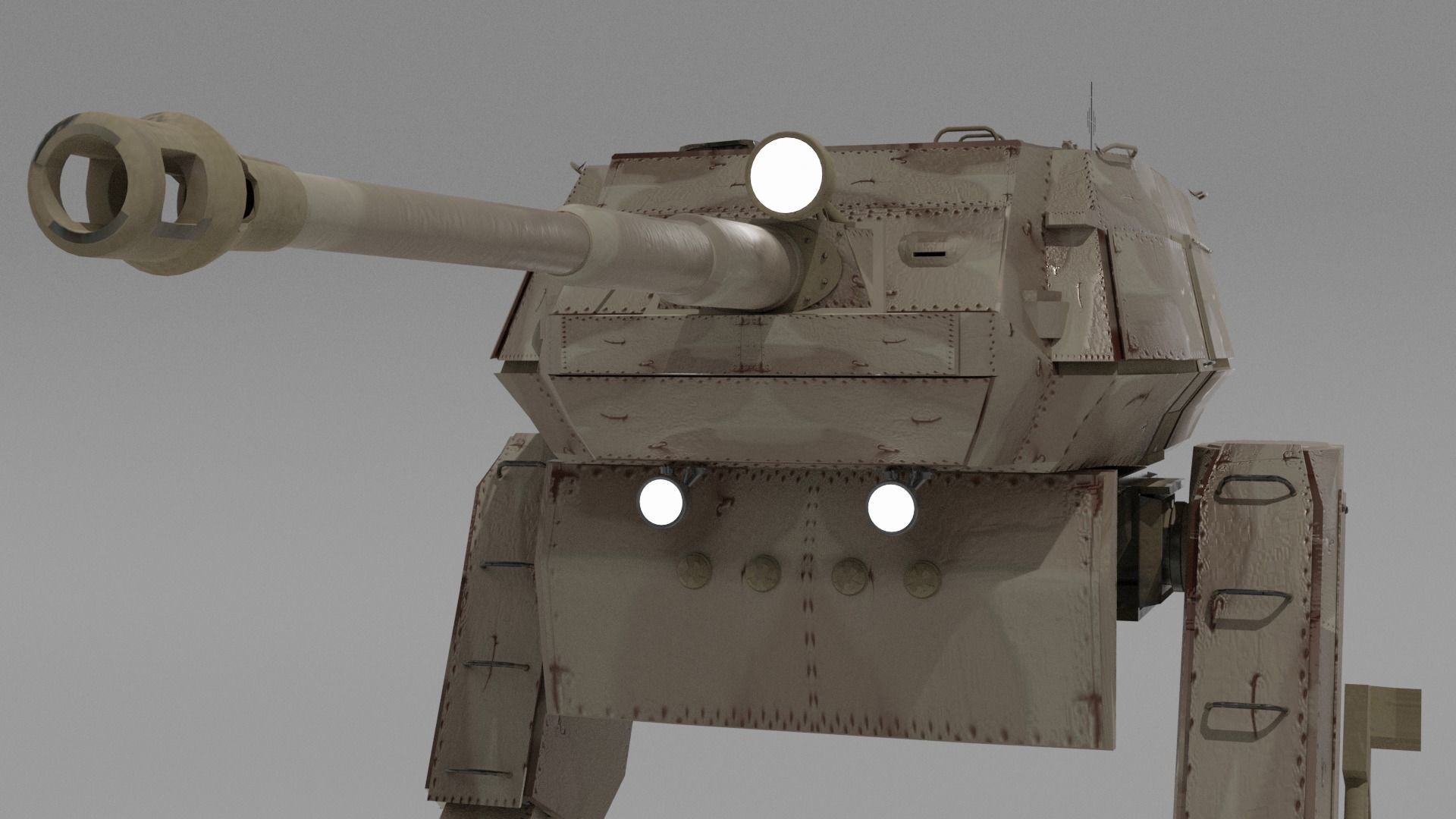 3D model Destroyer Mech Walker with RIG and LOWPOLY Desert Camo VR / AR ...