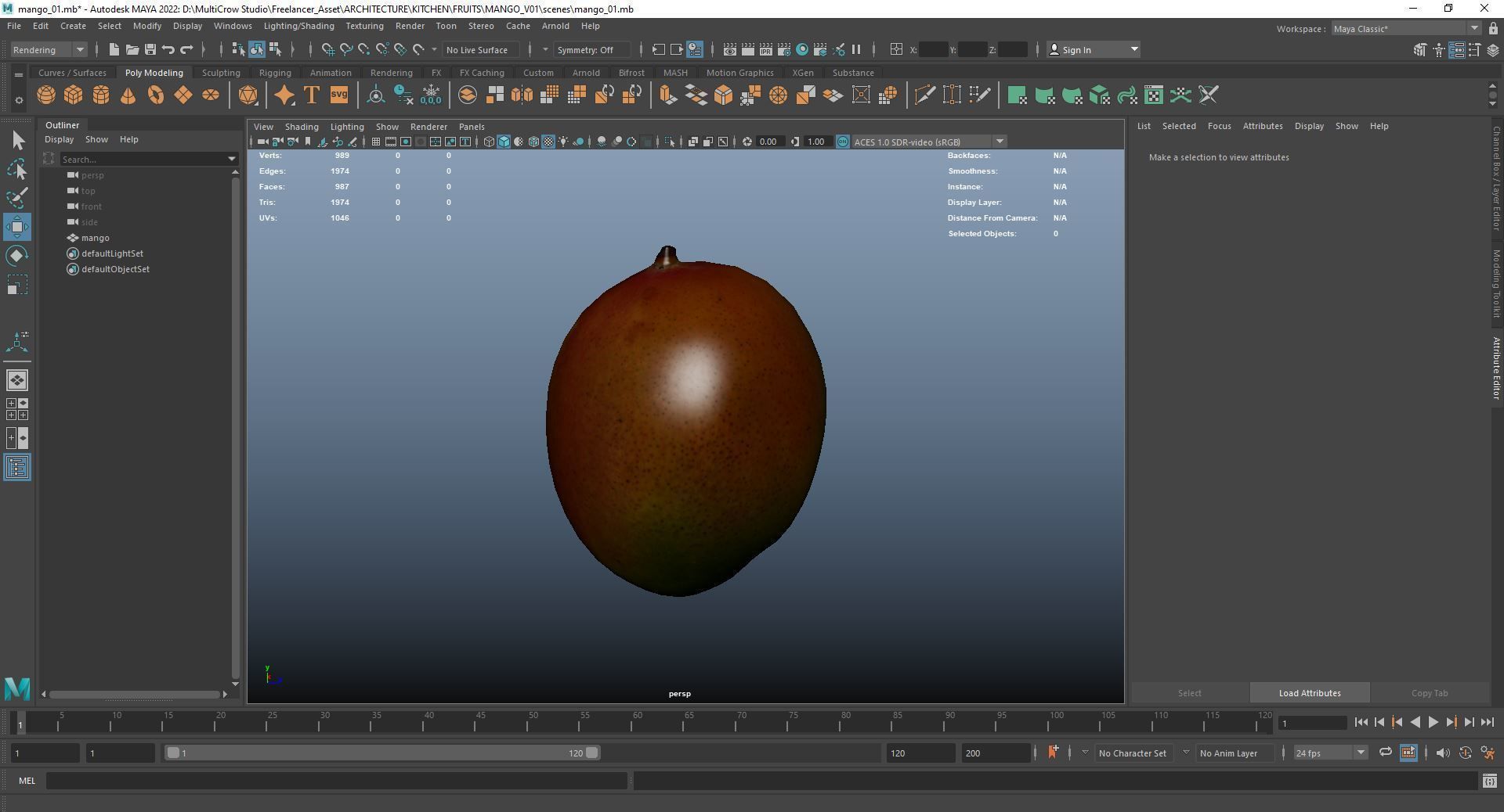 3D model Mango Fruit 3D Model AR VR PBR VR / AR / low-poly | CGTrader