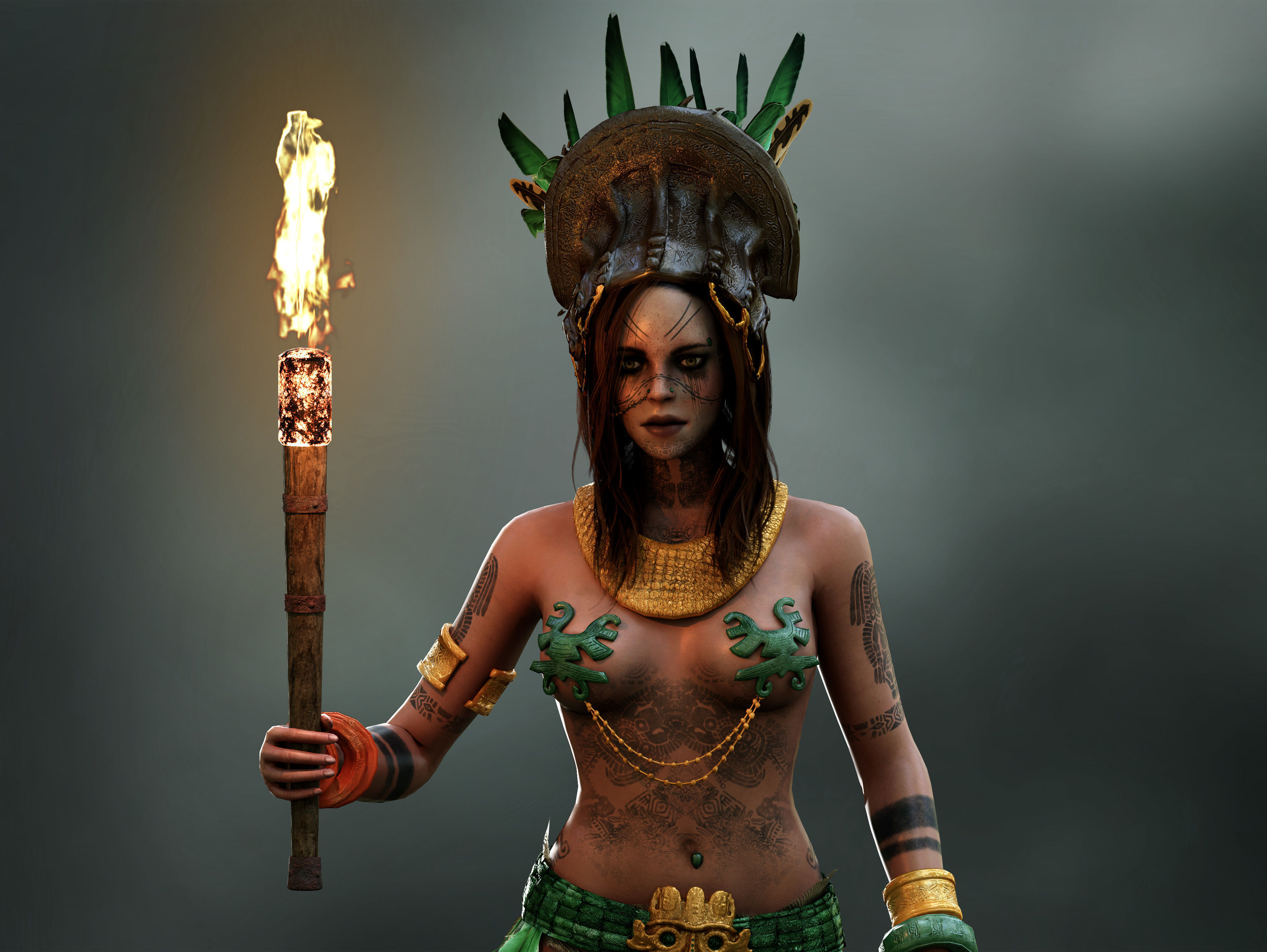 3D model Mayan Girl VR / AR / low-poly rigged | CGTrader