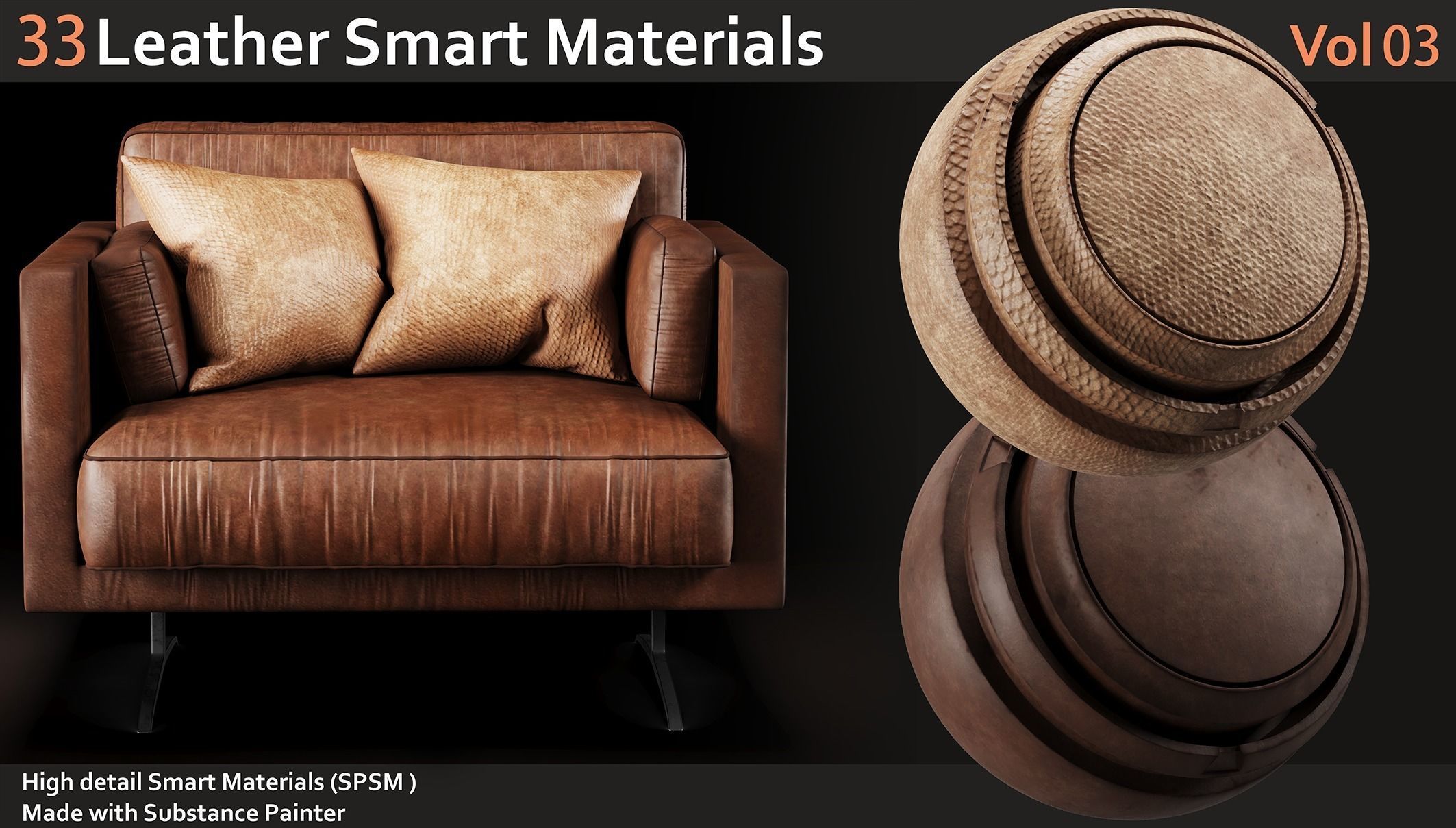 33 Leather Smart Materials Vol3 Texture | CGTrader