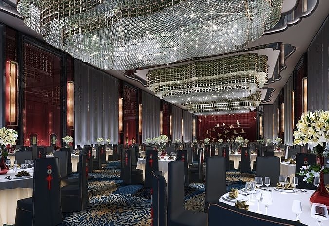Ballroom shanghai banquet hall 3D model | CGTrader