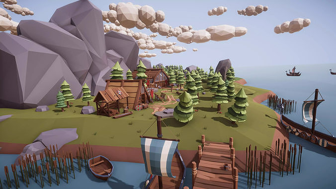 3D model Medieval Village Megapack Low Poly RG VR / AR / low-poly | CGTrader