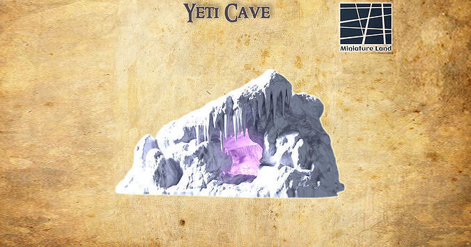 Yeti Cave Tabletop Terrain 28 MM 3D model 3D printable | CGTrader