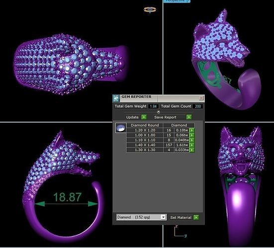 ring wolf 3D model 3D printable | CGTrader