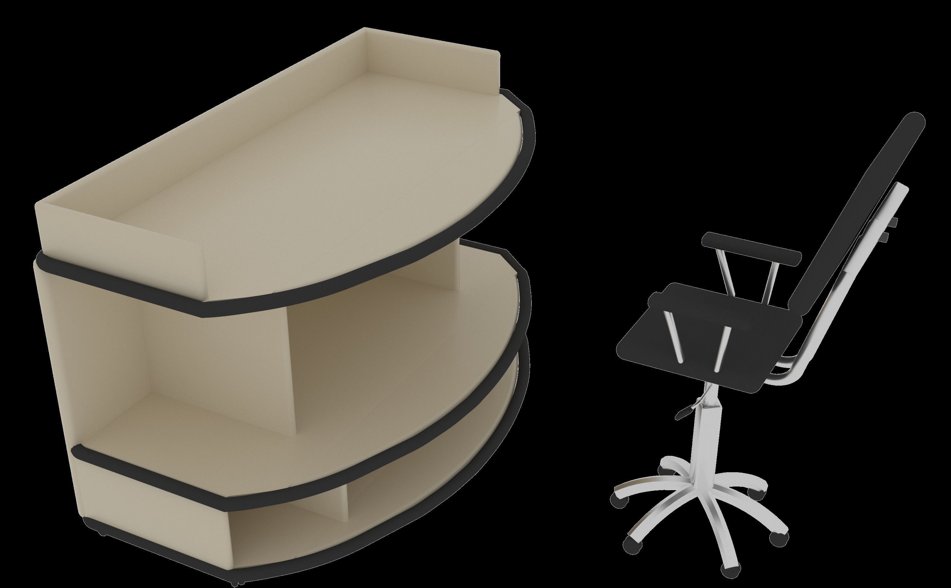COMPUTER TABLE WITH CHAIR 3D model | CGTrader