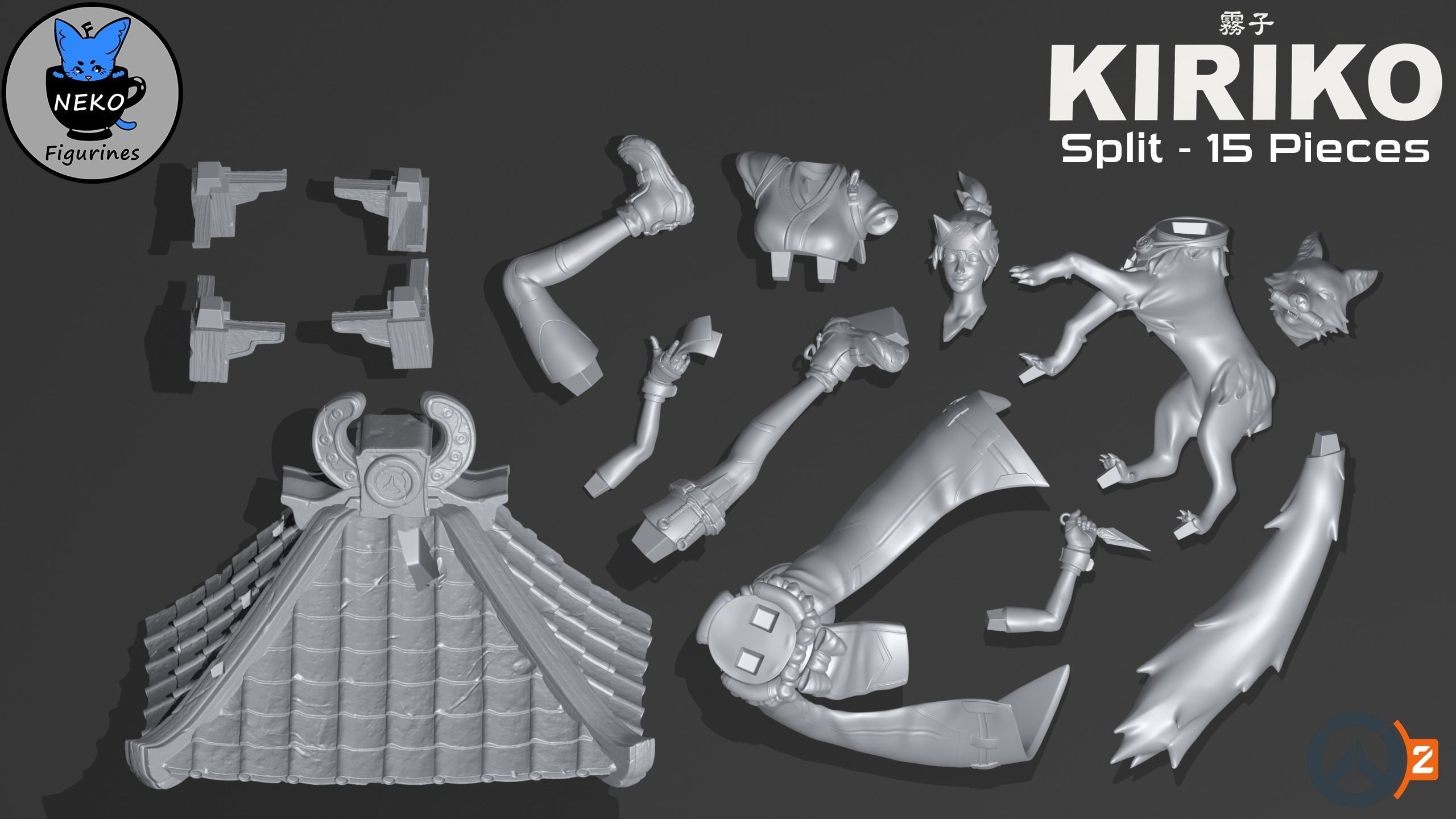 Kiriko OverWatch 2- STL Game Figurine for 3D Printing 3D model 3D ...