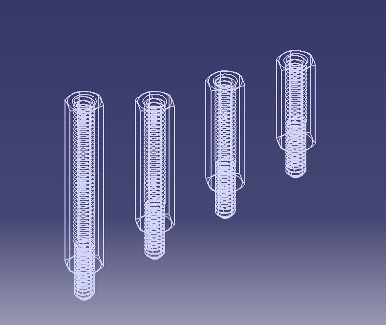 M4 Hexagonal Stud Connector Screw-Nut 3D model 3D printable | CGTrader