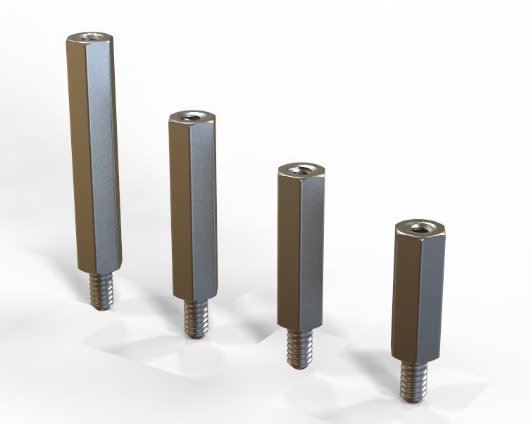 M4 Hexagonal Stud Connector Screw-Nut 3D model 3D printable | CGTrader